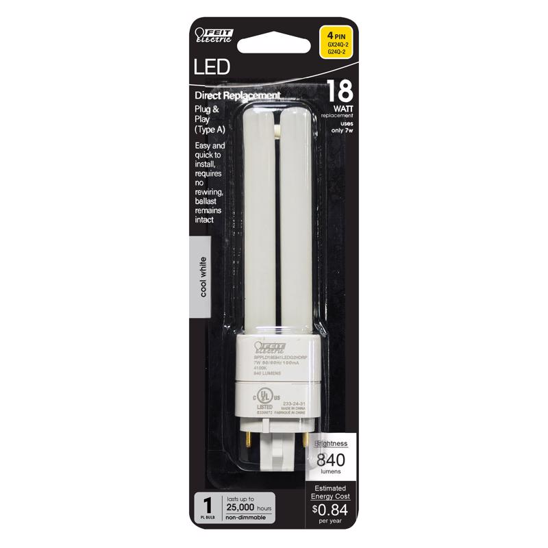 Feit PL Twin Tube Cool White 5.7 in. G24q-2 Linear Double Twin Tube
