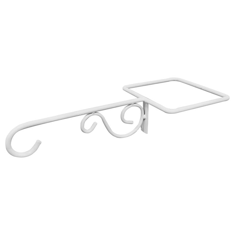 Living Accents White Steel 2.7 in. H Scroll Fence Post Plant Hanger 2