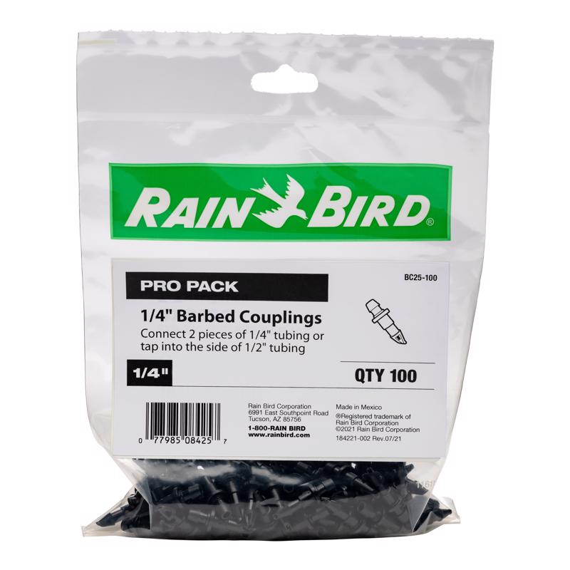 Rain Bird 1/4 in. Barbed Drip Irrigation Coupler 1 pk