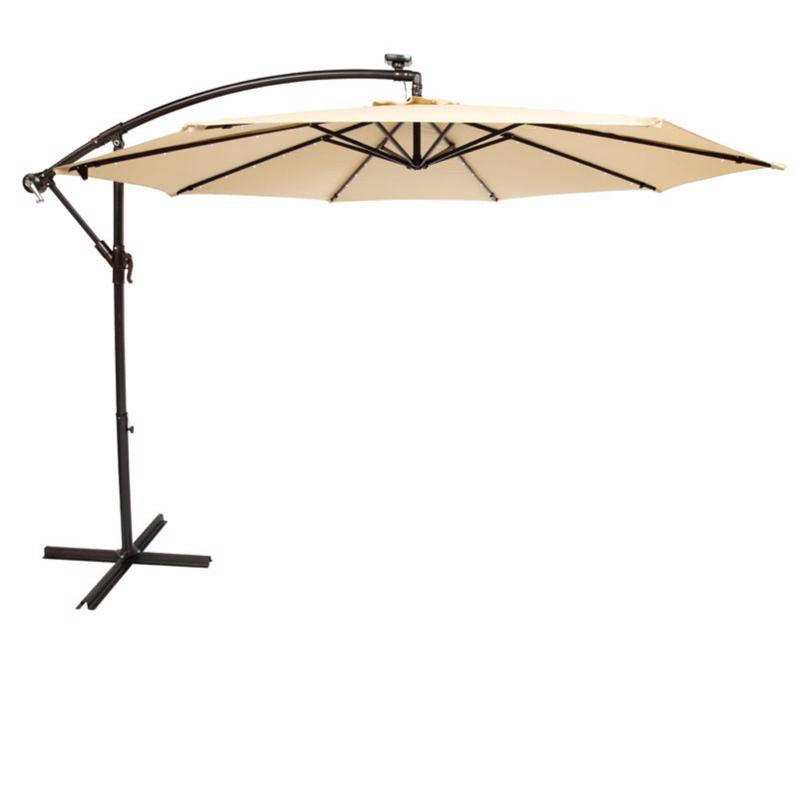 Living Accents 10 ft. Tiltable Taupe Offset Umbrella – Factory Hardware ...